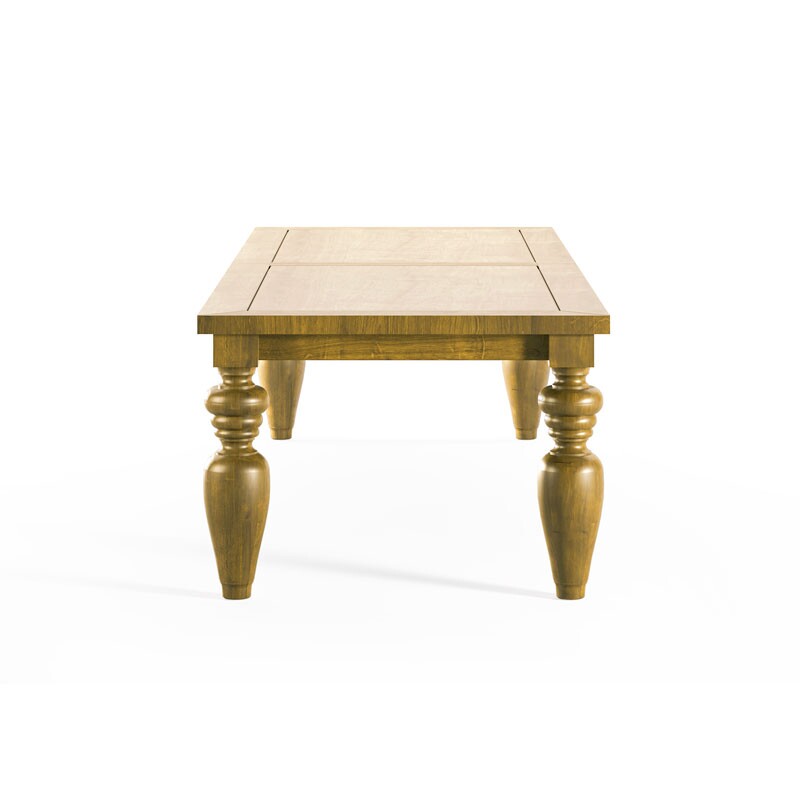 Mesa de Jantar Flower - Madeira Maciça 3,20m com Pés Torneados - Artefama