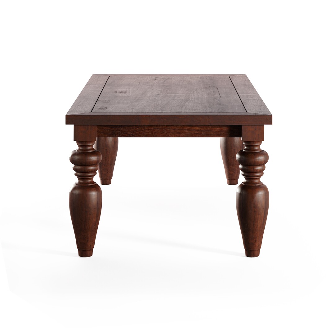 Mesa de Jantar Flower - Madeira Maciça com Pés Torneados - Artefama